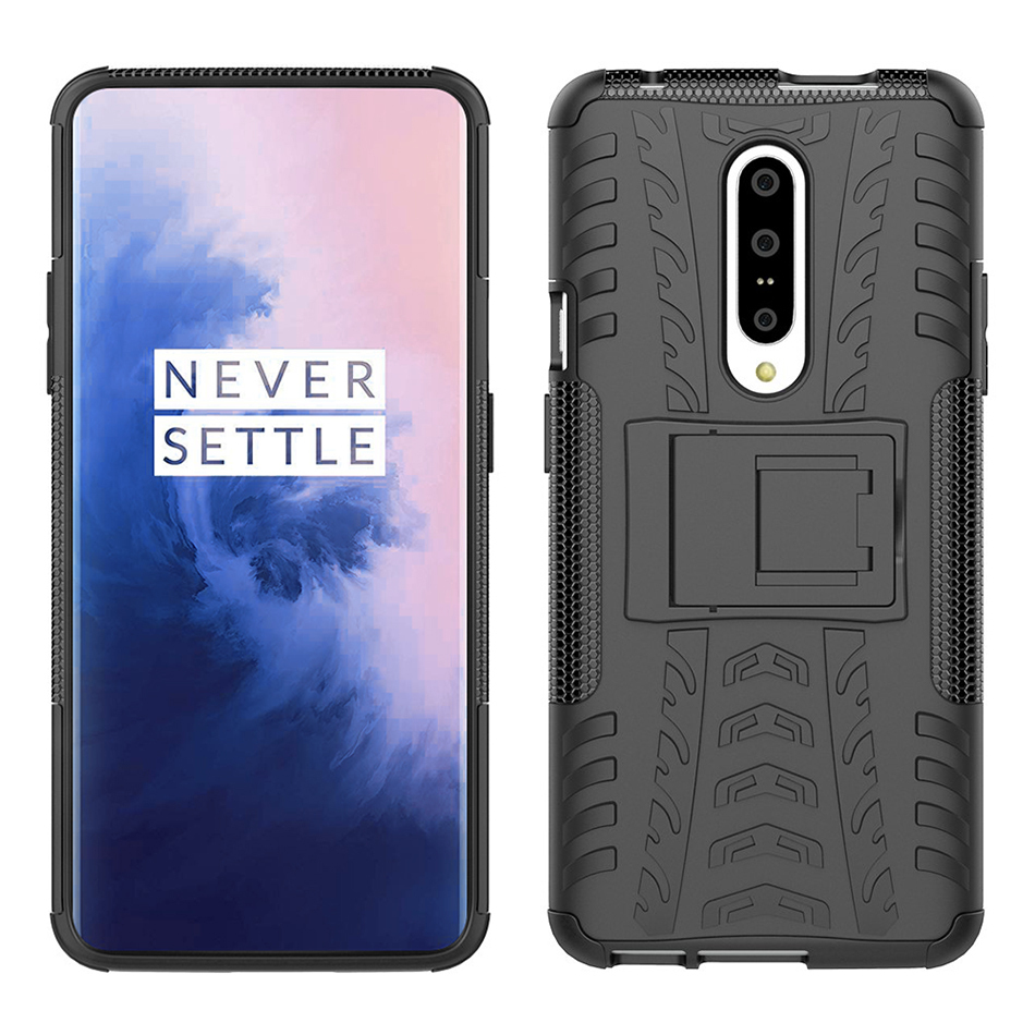 Dual Layer Rugged Tough Case for OnePlus 7 Pro (Black)